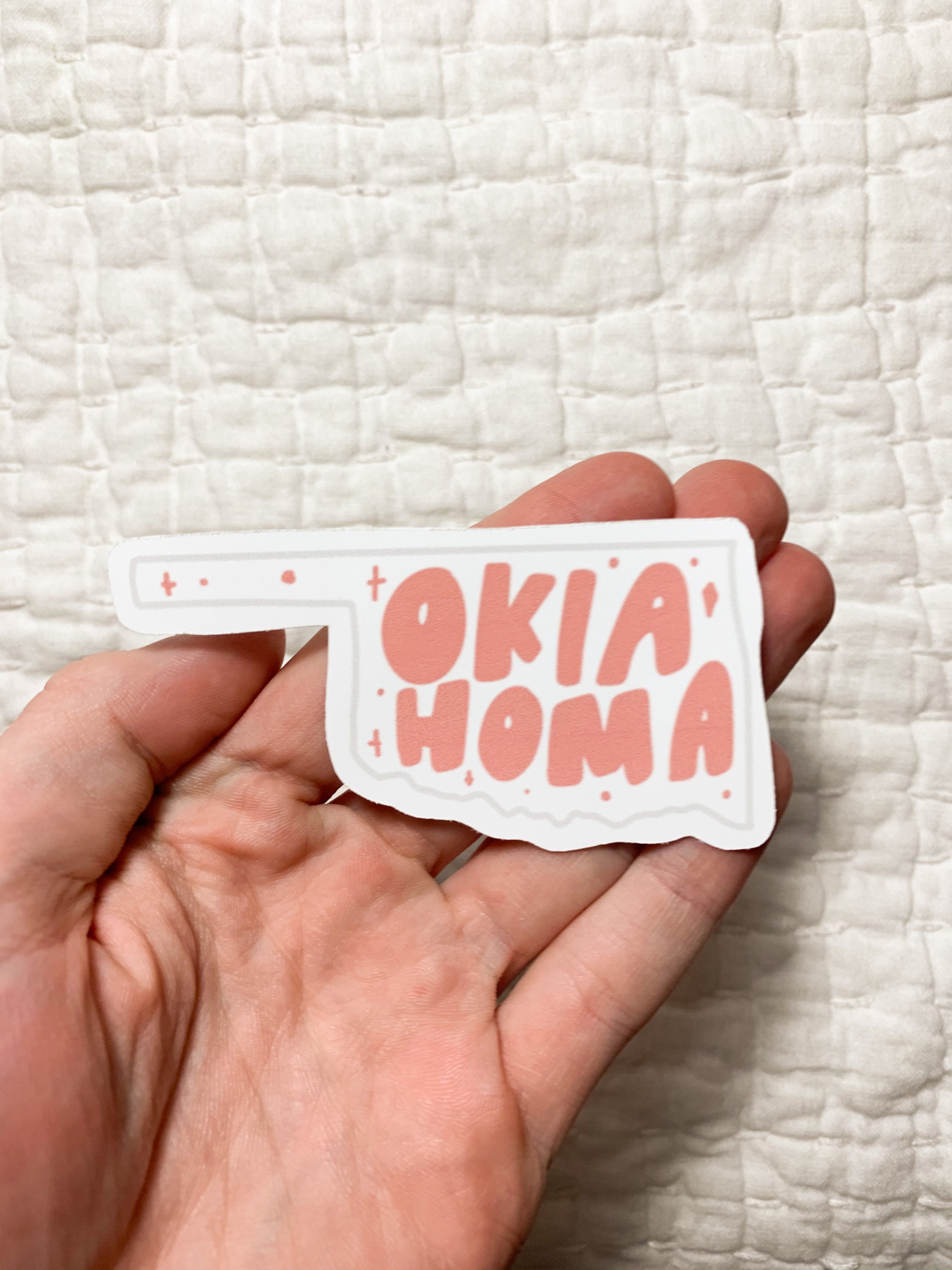 Oklahoma State Sticker Hand Drawn Oklahoma Sticker Printed - Etsy