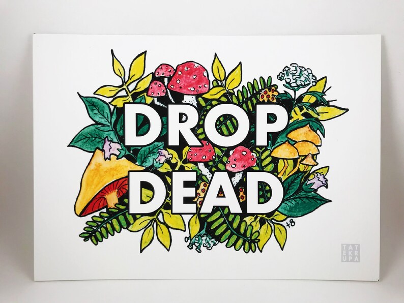 Drop Dead Funny Art Print 5x7 8x10 | Etsy