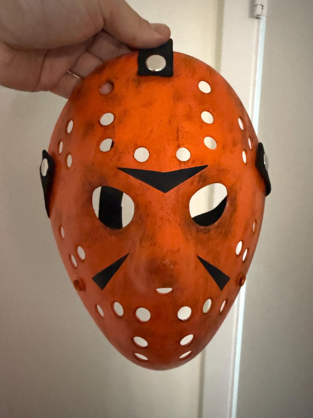 13X Studios Orange Jason Custom Hockey Mask - Etsy