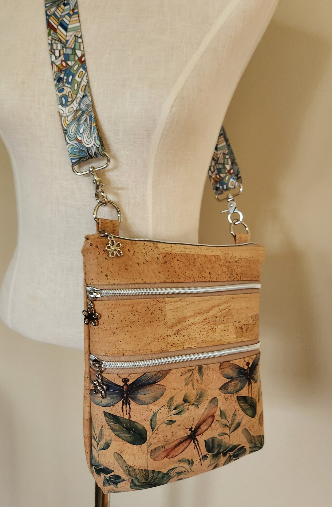 Cork Leather Bag, Cork Purse, Cork Leather Cross Body Bag, Cross Body ...