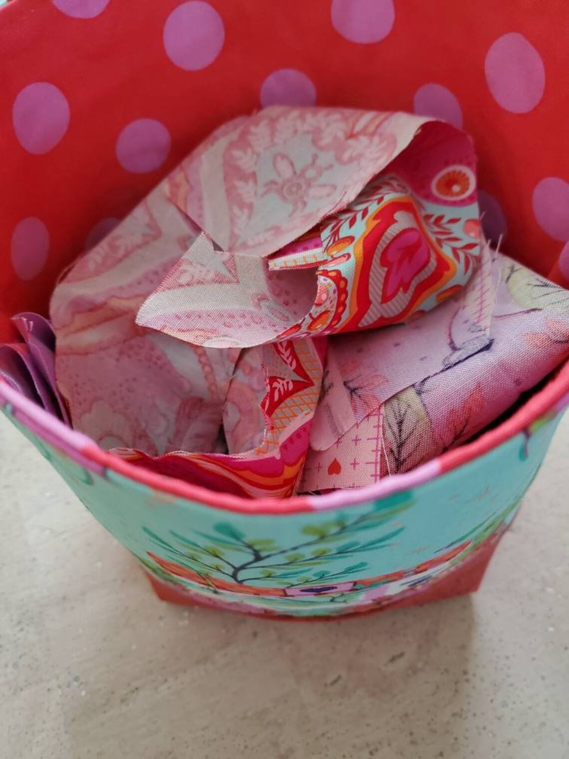 Sewing Room Organizer Sewing Basket Tula Pink Basket Cork - Etsy