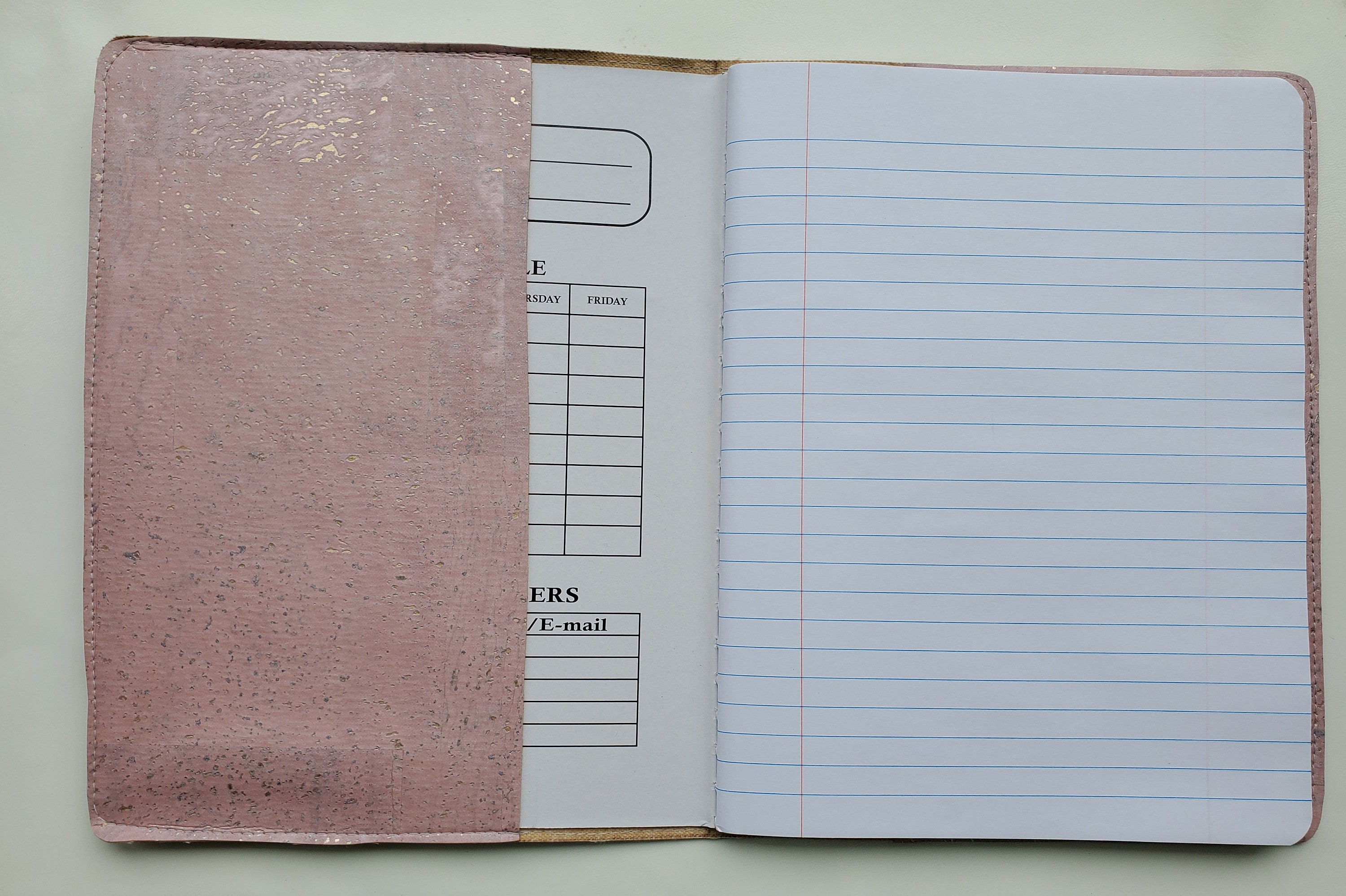 Cork Leather Journal Rose Gold Journal Blush Pink Journal | Etsy