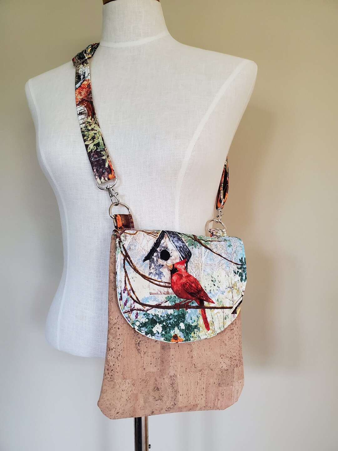 Cardinal Cross Body Bag Cork Bag Cork Purse Cardinal Bag - Etsy