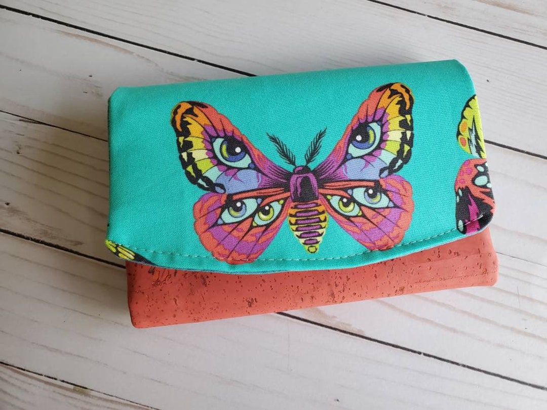 Tula Pink Moth Wallet, Cork Wallet, Tula Pink Wallet, Cork Leather ...