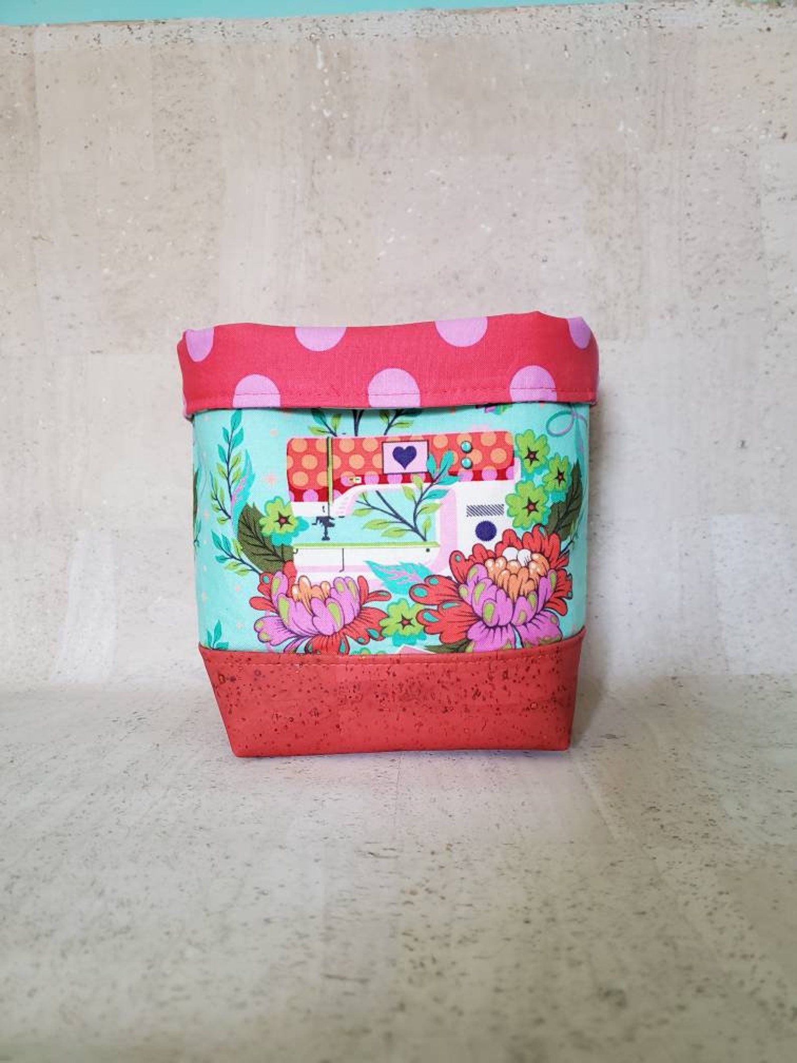 Sewing Room Organizer Sewing Basket Tula Pink Basket Cork - Etsy