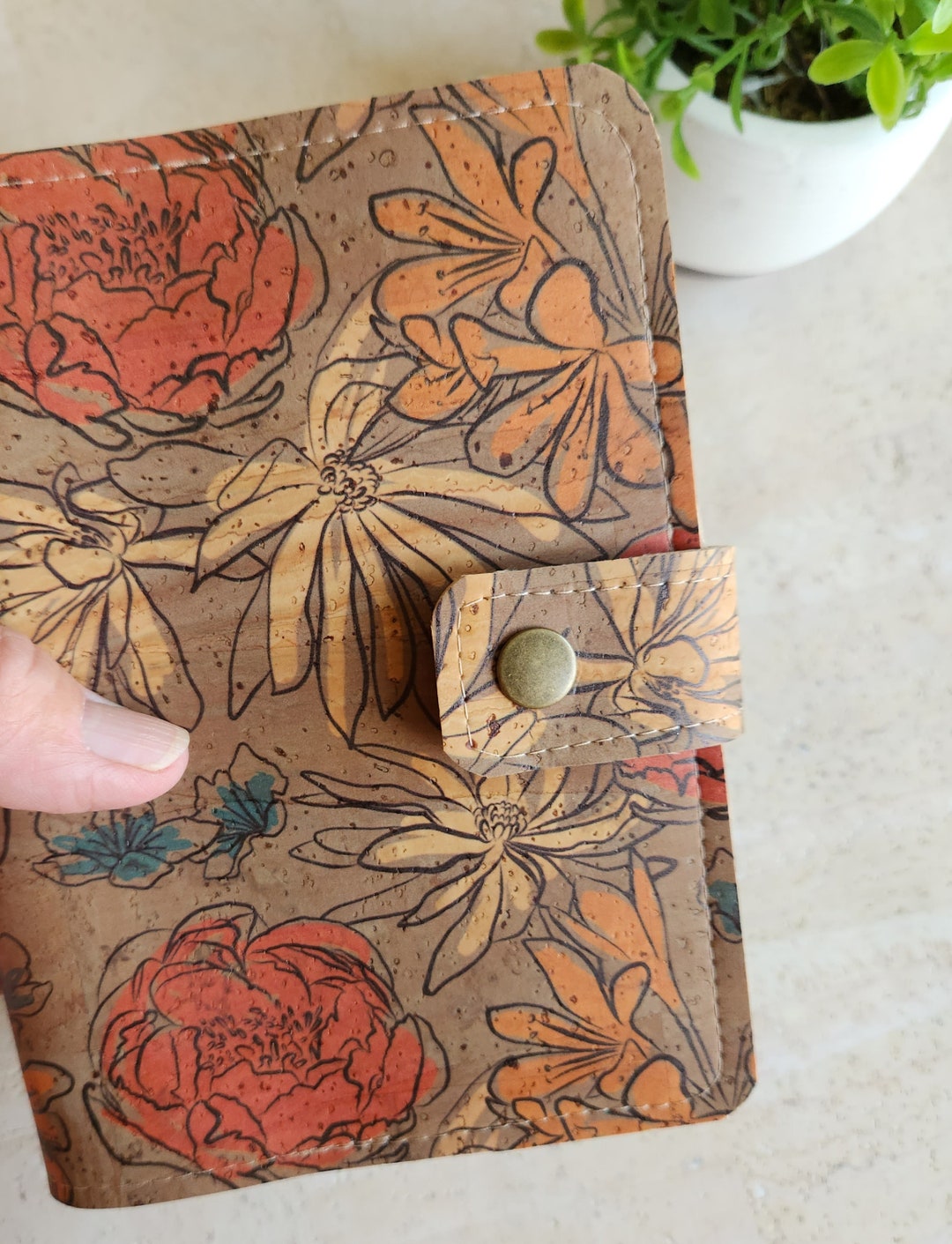 Fall Floral Hobo Hon Planner Cover, Cork Deluxe Cover, Vegan Planner ...