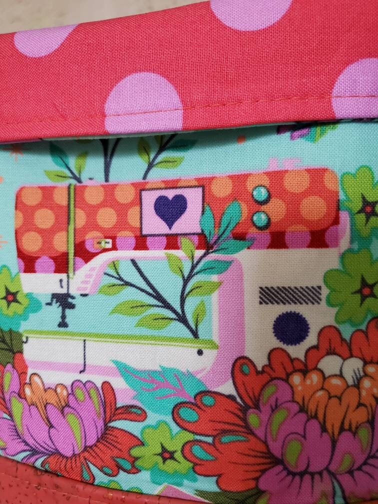 Sewing Room Organizer Sewing Basket Tula Pink Basket Cork - Etsy