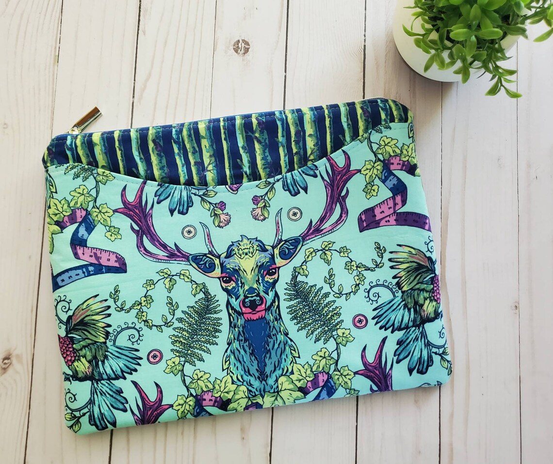 Zippered Tablet Sleeve With Pocket, Boho Deer Tablet Sleeve, Back to ...