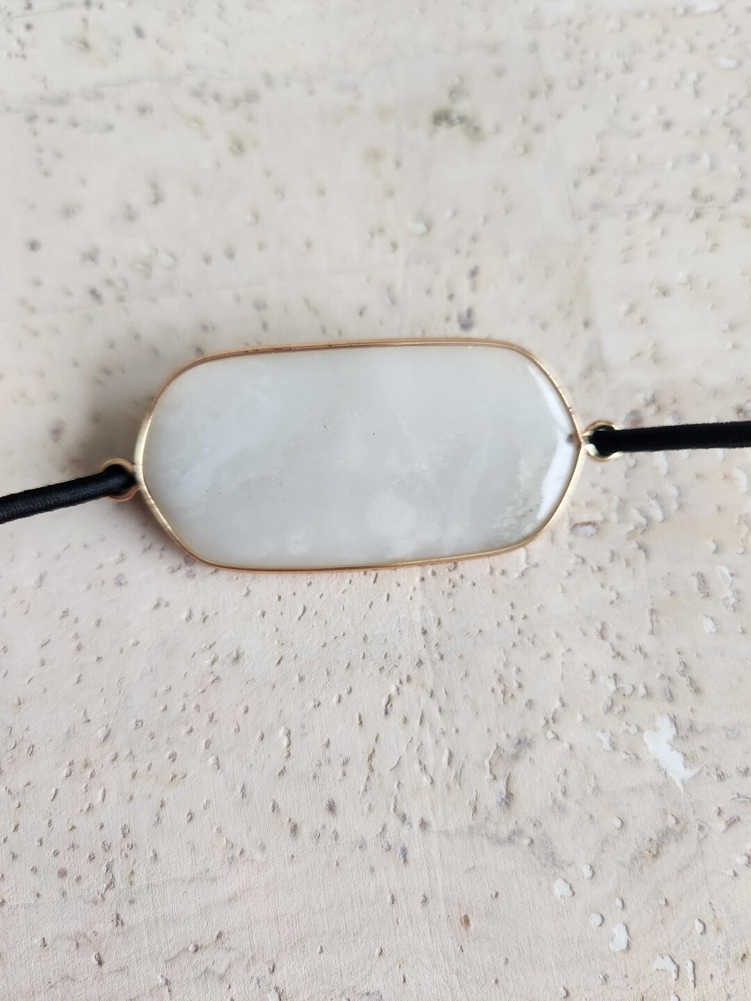 Natural Stone Rectangle Double Hole Connector Necklace Pendant, Tiger ...