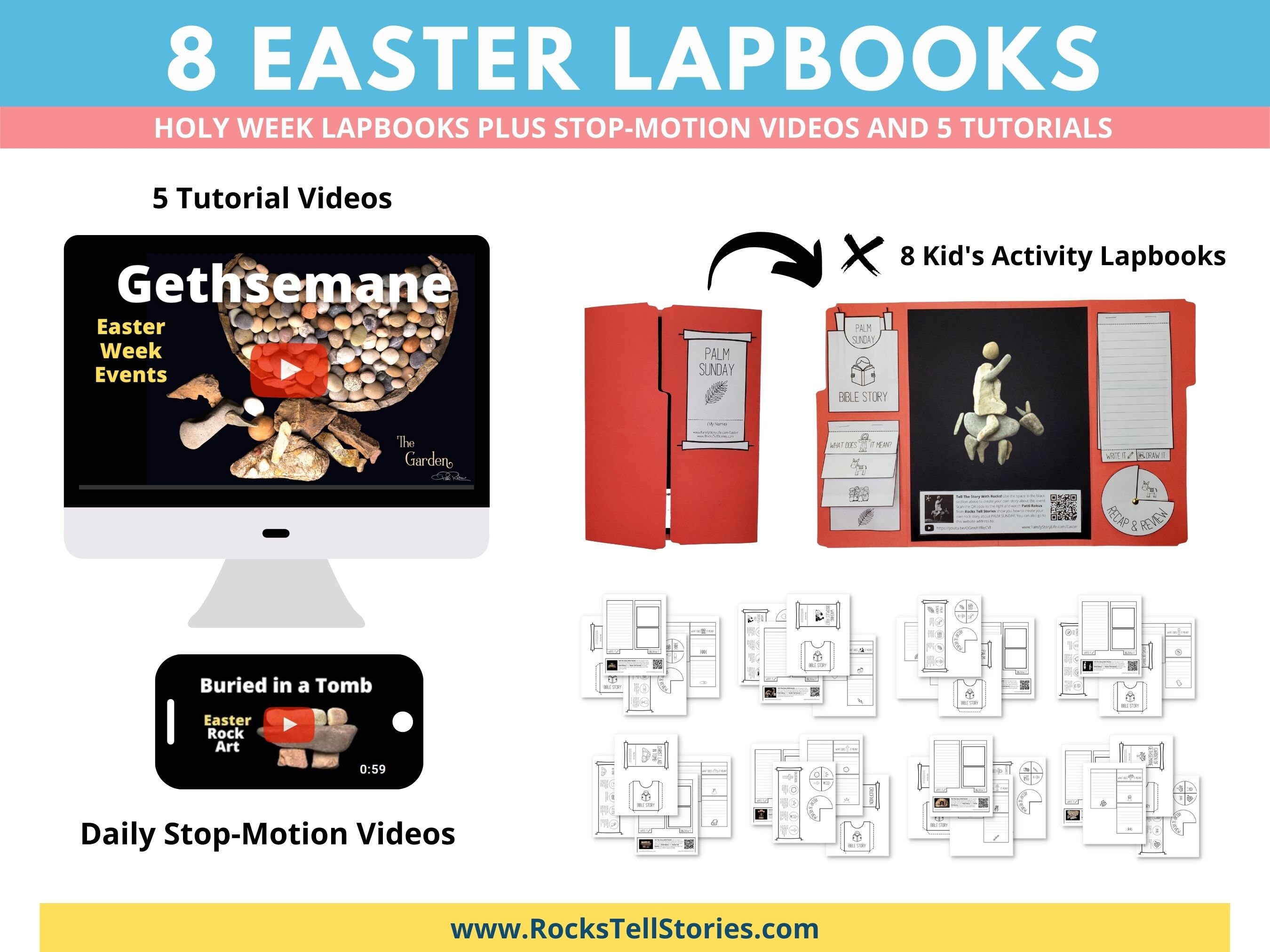 8 Lapbooks-holy Week & Easter Rock Art and Lessons - Etsy