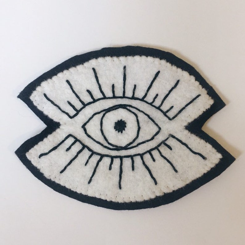 Big Eye Hand Embroidered Sew on Felt Patch - Etsy
