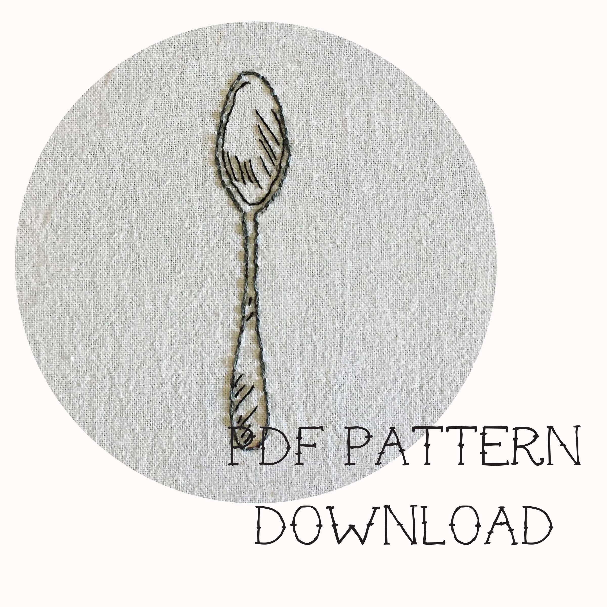 Spoon Embroidery Pattern PDF Download - Etsy
