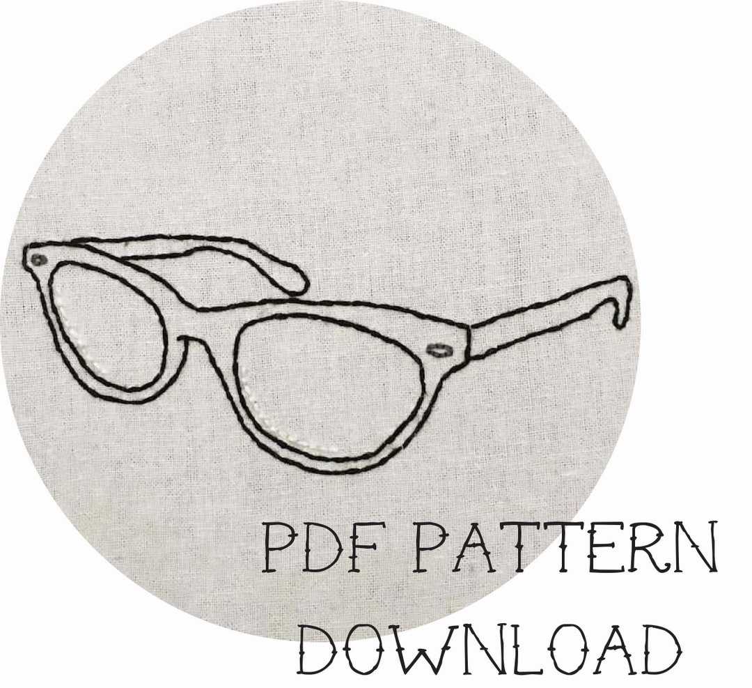 Glasses Embroidery Pattern PDF Download - Etsy