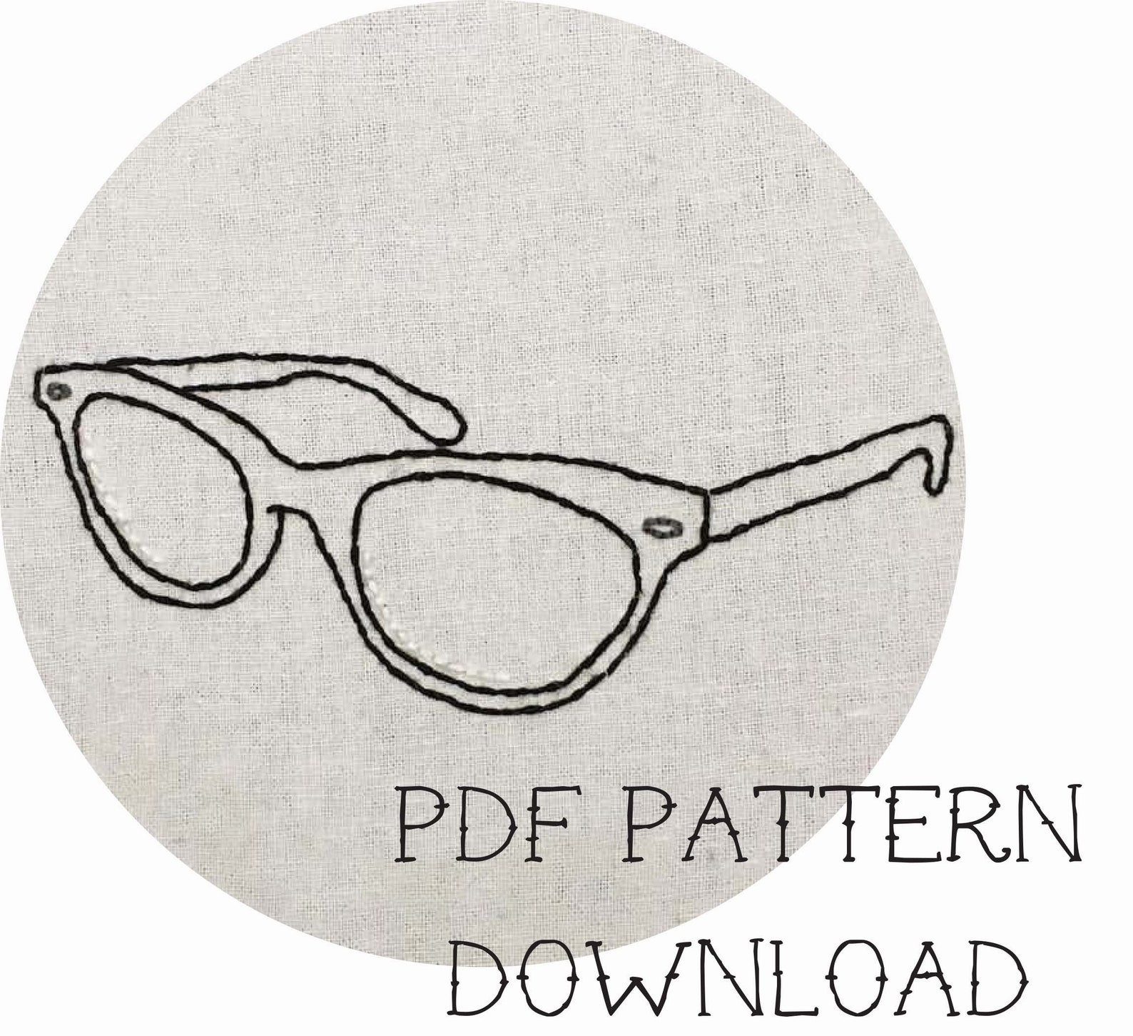 Glasses Embroidery Pattern PDF Download - Etsy