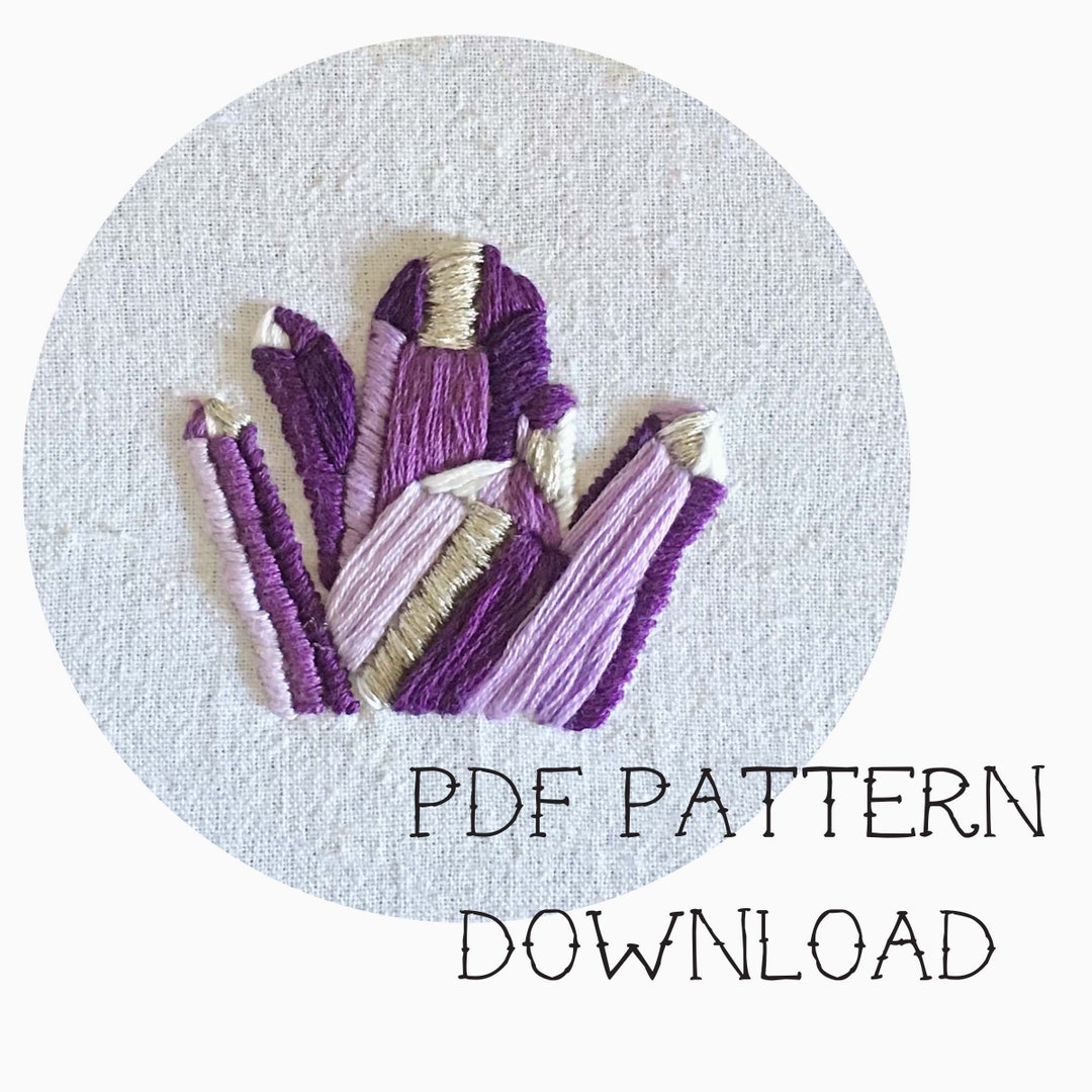 Amethyst Crystal Embroidery Pattern PDF Download - Etsy