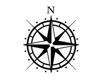 Compass Decal Compass Arrows Glitter Decal North South - Etsy
