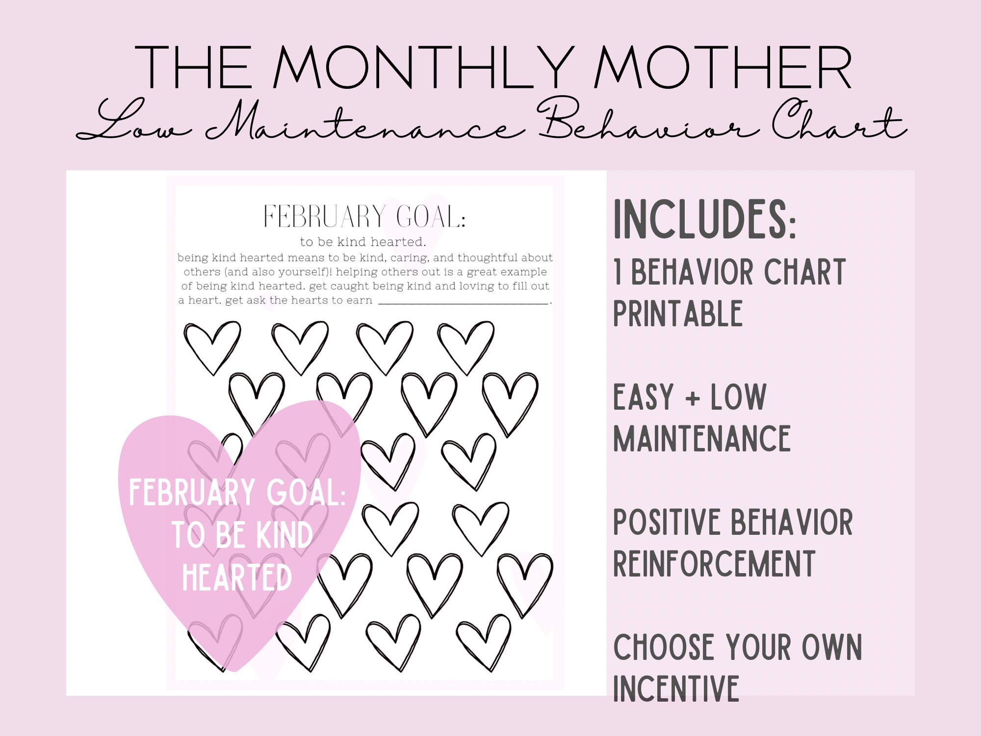 February Behavior and Incentive Chart for Children | Positive Behavior ...