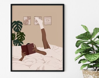 Reading Girl Poster - Etsy