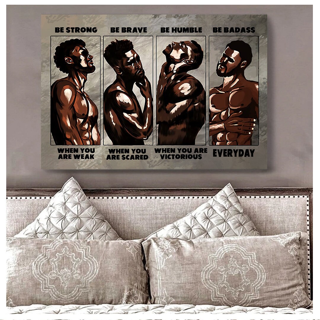 Black Men Poster Be Strong Be Brave Be Humble Be Badass - Etsy