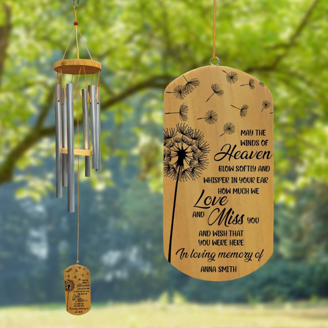 Personalized in Memory of Memorial Wind Chime, Loss of Dad Memorial ...