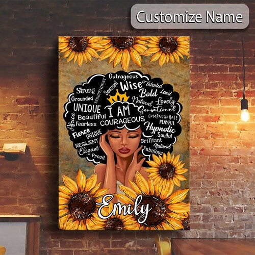 Personalized Black Queen Canvas I Am Black Woman Poster - Etsy