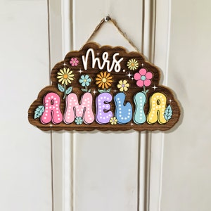 Teacher Back to School Gift, Personalized 3D Welcome Teacher Name Door ...
