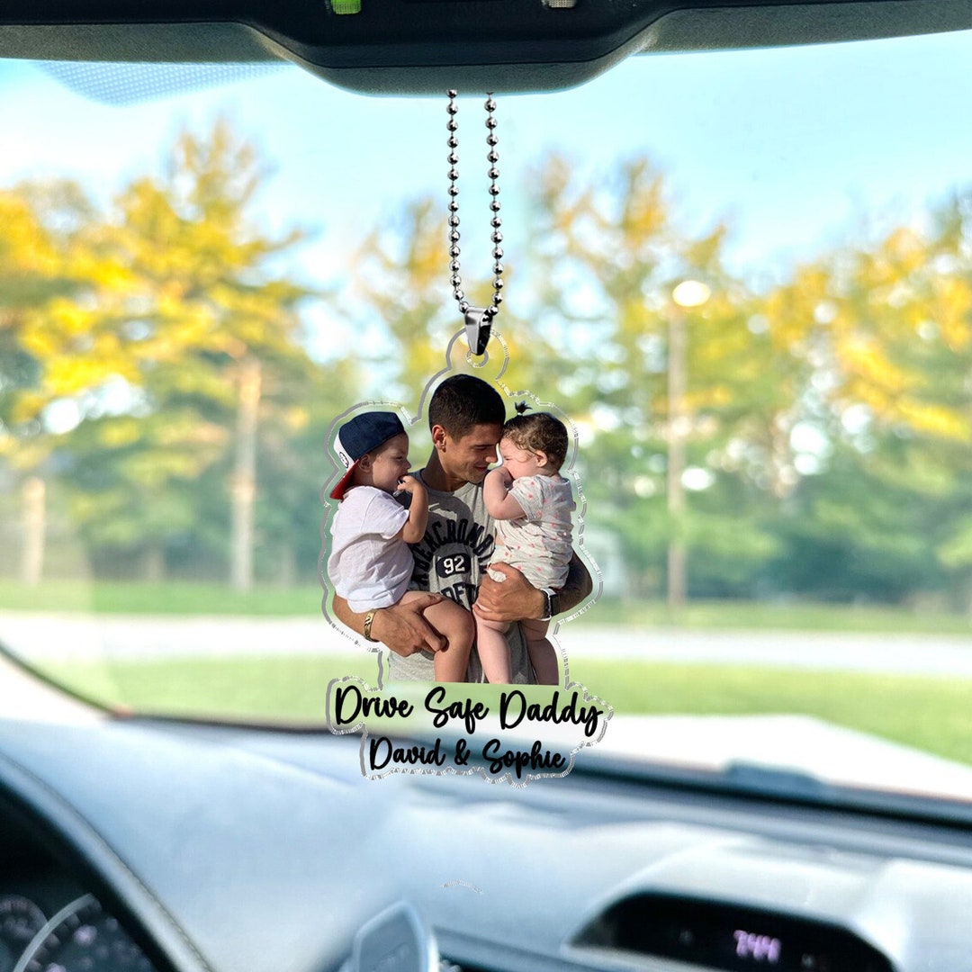 Fathers Day Gift, Custom Photo Hanging Car Ornament Gift for Dad, Car ...