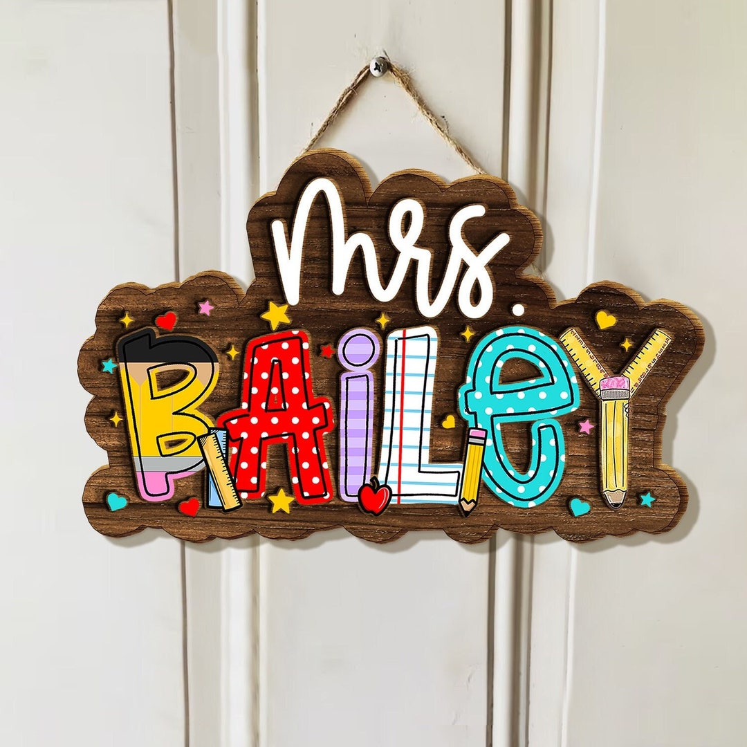 Personalized Teacher Back to School Gift, Customized 3D Teacher Door ...