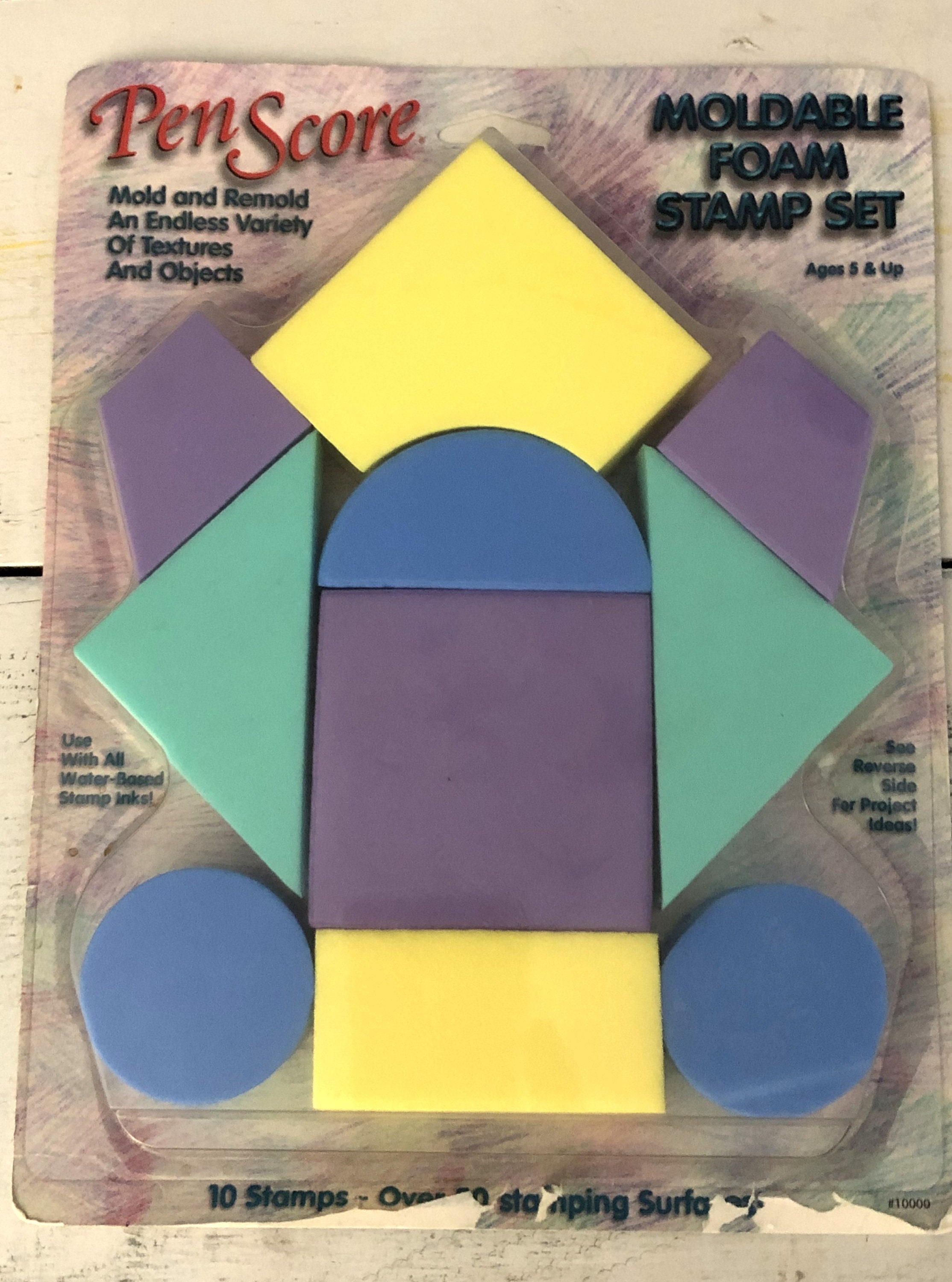 Moldable Foam Set for Making Your Own Stamps Set of 10 Shapes Pen Score ...
