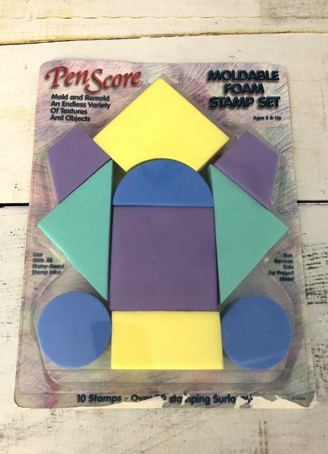 Moldable Foam Set for Making Your Own Stamps Set of 10 Shapes Pen Score ...