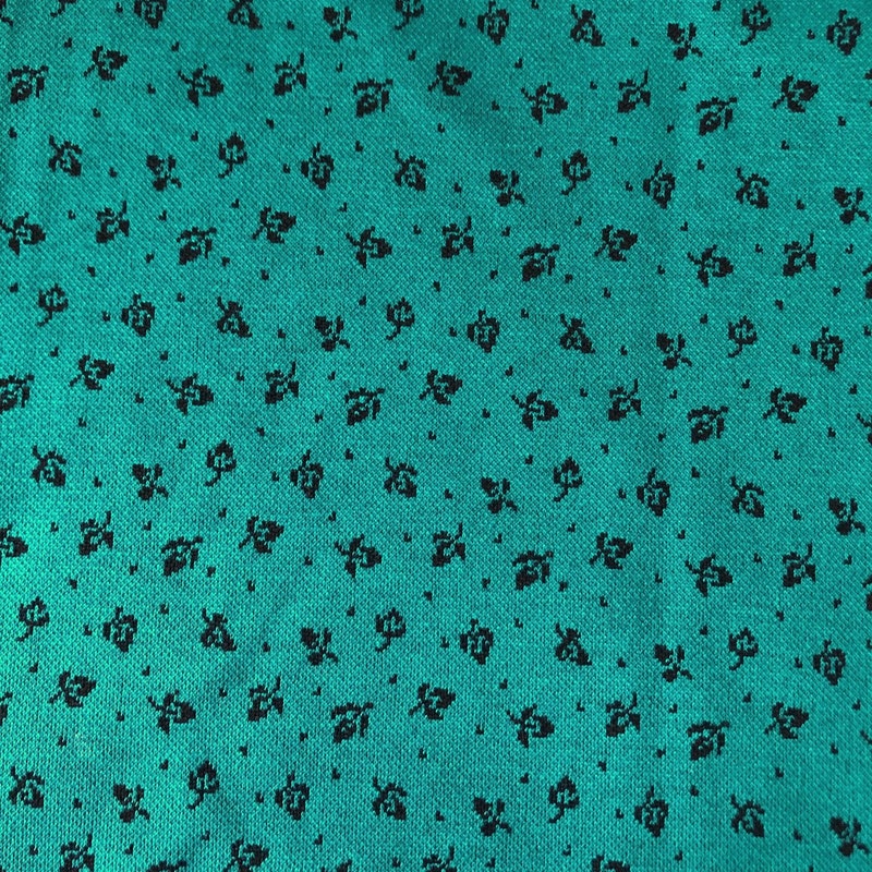 Teal Floral Fabric - Etsy