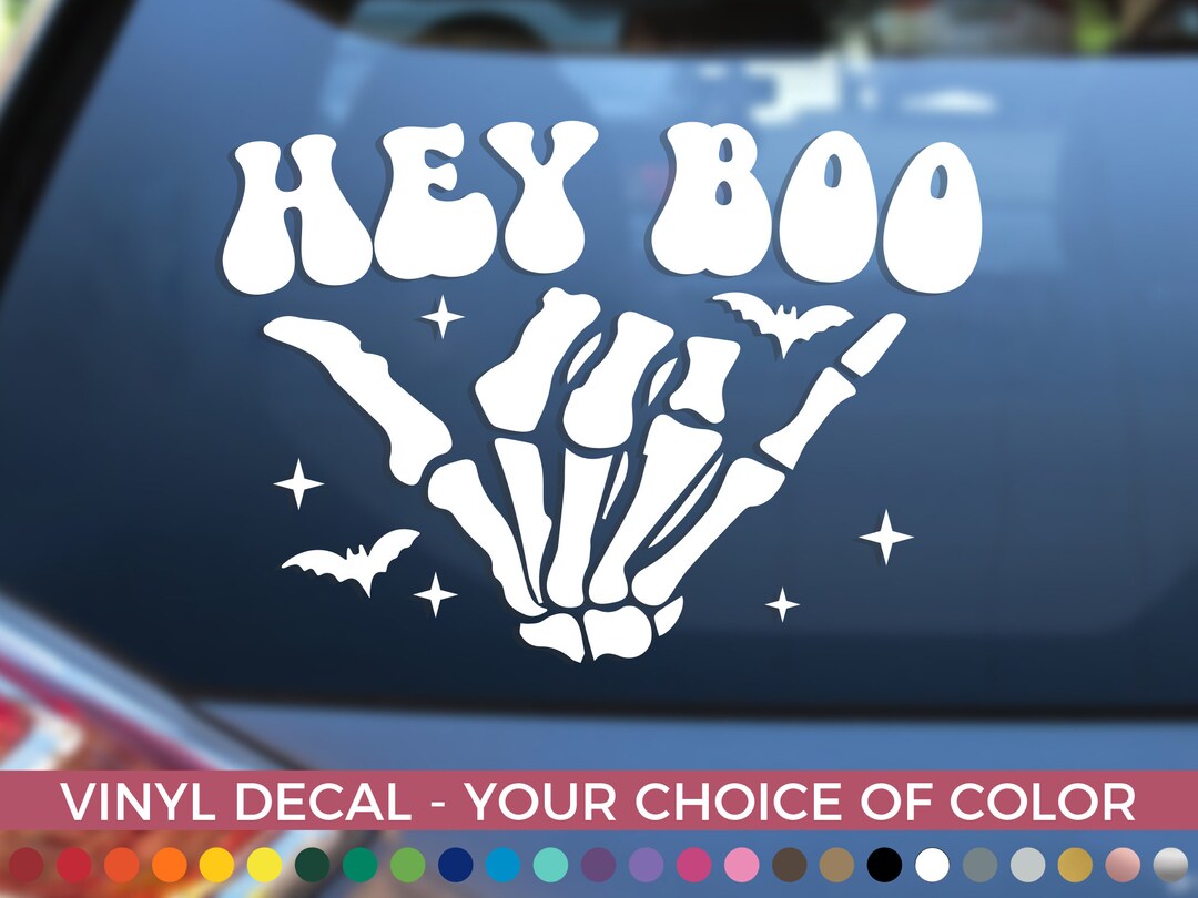 Skeleton Hand Decal | Hey Boo Decal | Goth Girl Decals | Gifts for ...
