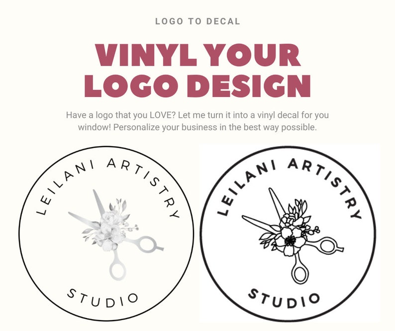 Custom Vinyl Decal Logo Vinyl Decal | Etsy