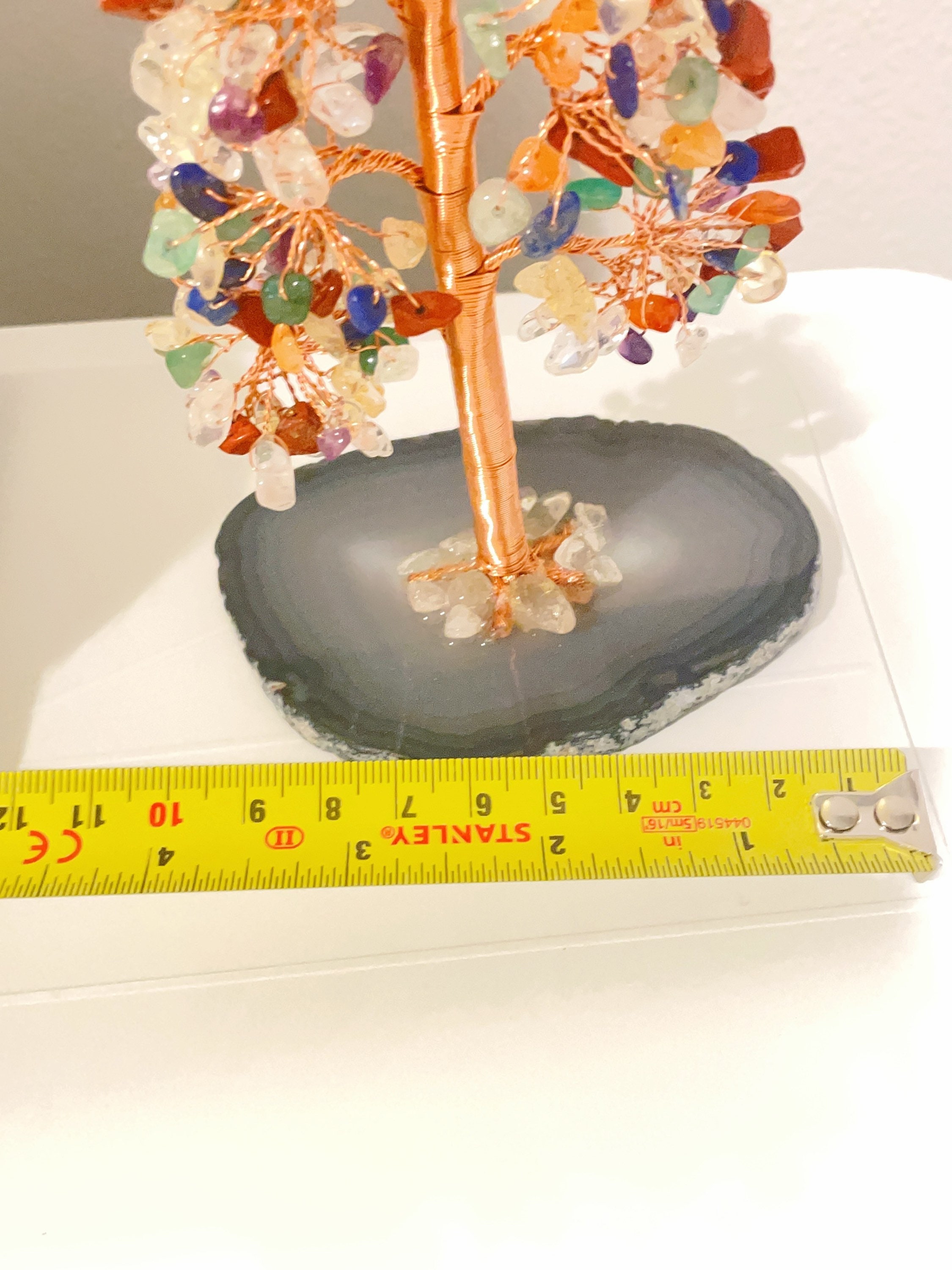 Seven Chakra Tree of Life, Gemstone Tree With Agate Base, Handmade ...