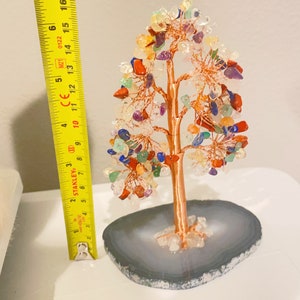 Seven Chakra Tree of Life, Gemstone Tree With Agate Base, Handmade ...