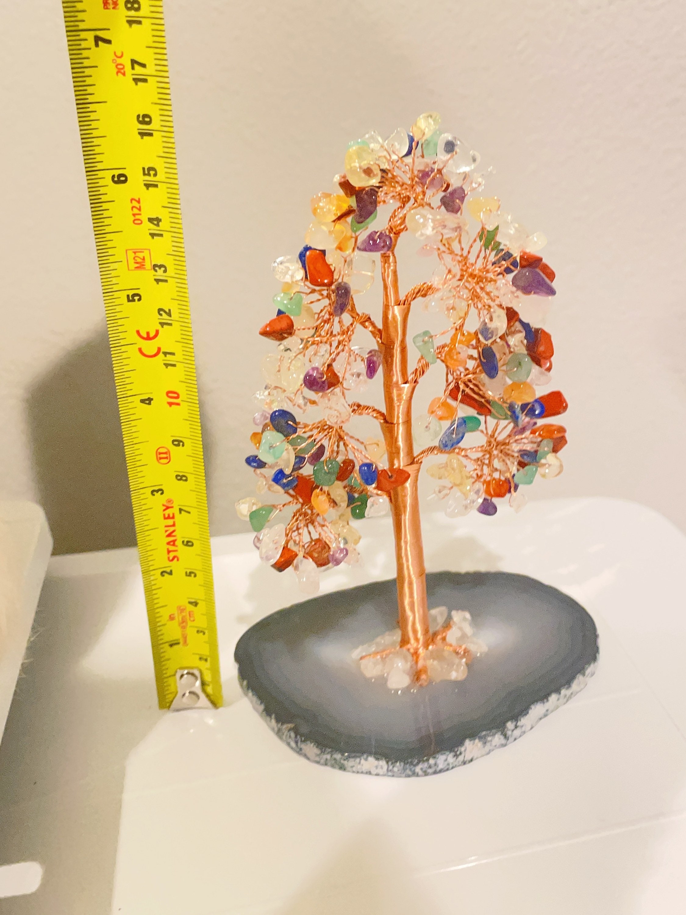 Seven Chakra Tree of Life, Gemstone Tree With Agate Base, Handmade ...