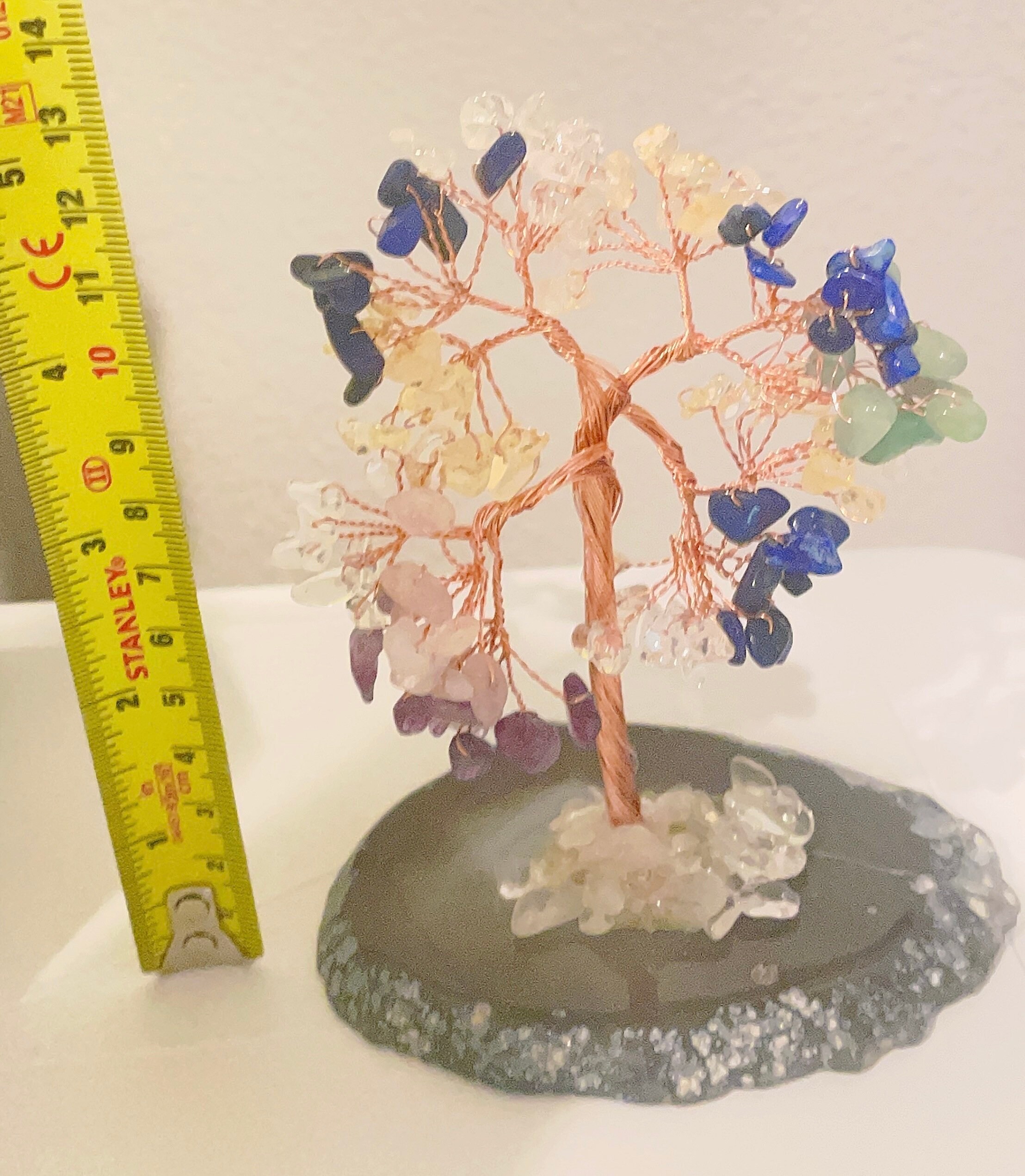 Chakra Crystal Tree of Life, 7 Chakra Gemstone Tree With Agate Base ...