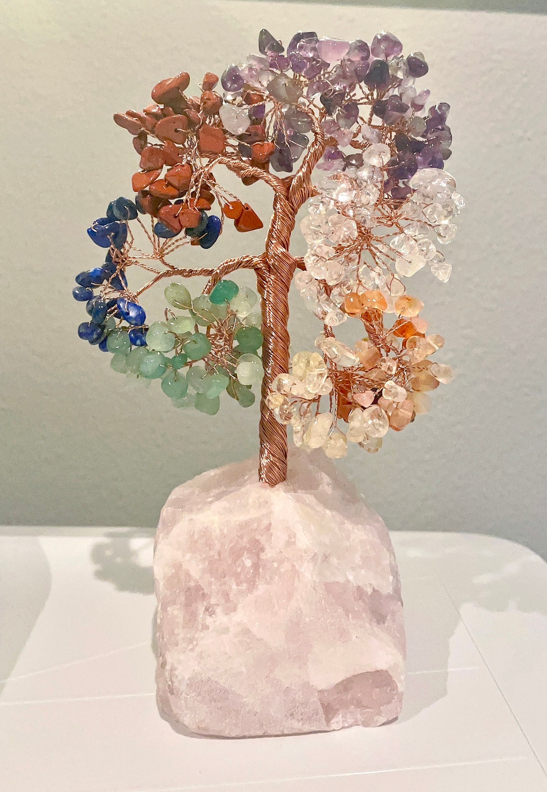 Seven Chakra Crystal Tree of Life, 7 Chakra Gemstone Tree With a Large ...