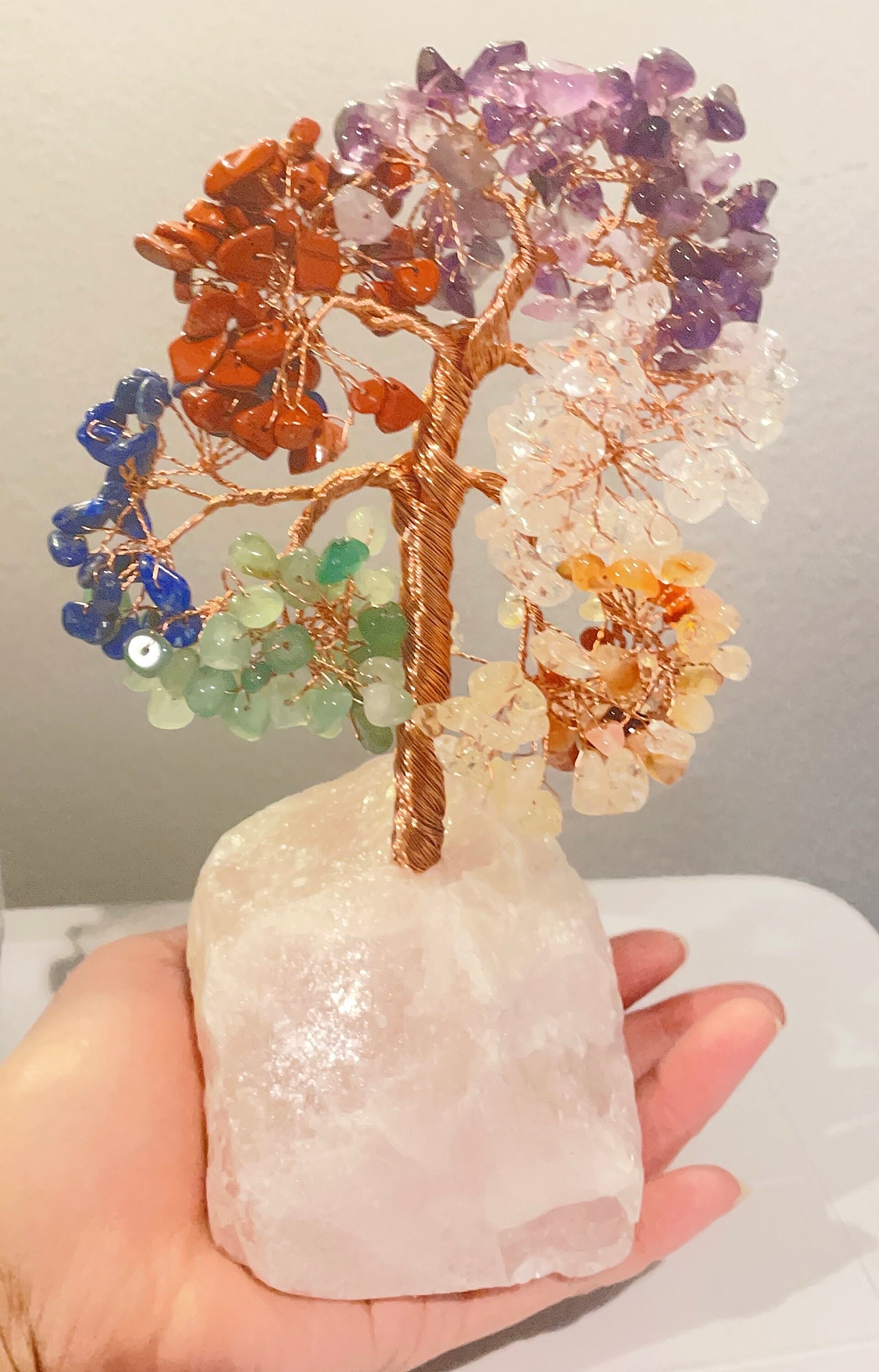Seven Chakra Crystal Tree of Life, 7 Chakra Gemstone Tree With a Large ...
