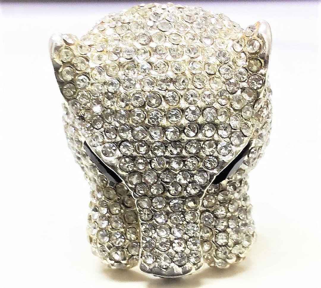 Sterling Silver Plated Panther Ring Leopard Ring With CZ Crystal Size 7 ...