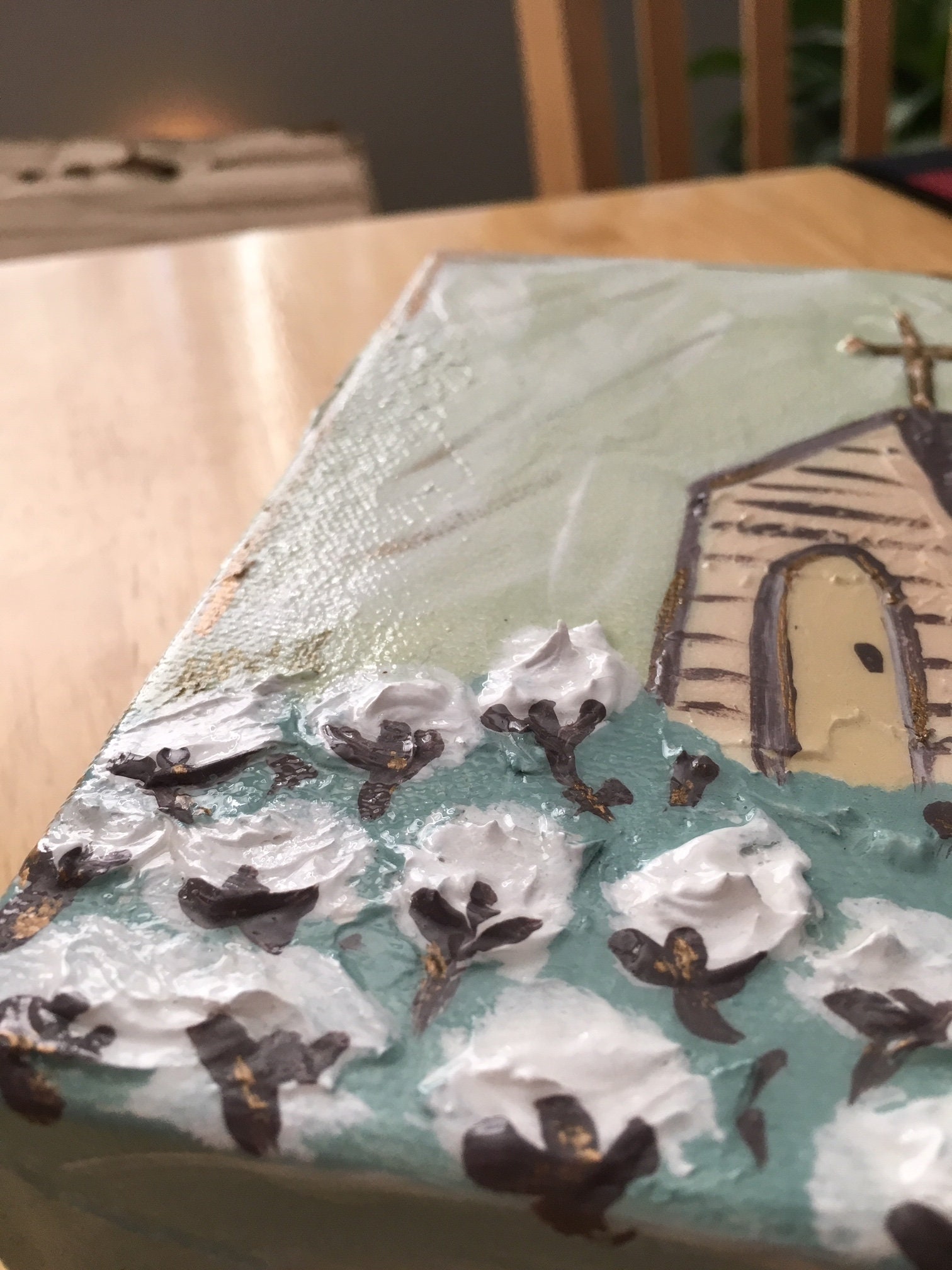 Church Painting Raised Painting Original Art Thick Canvas | Etsy