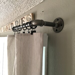 Industrial Pipe Curtain Rod – Rustic Metal Curtain Rod for Farmhouse ...