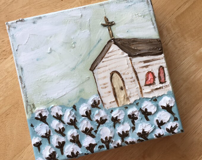 Church Painting Raised Painting Original Art Thick Canvas Painting ...