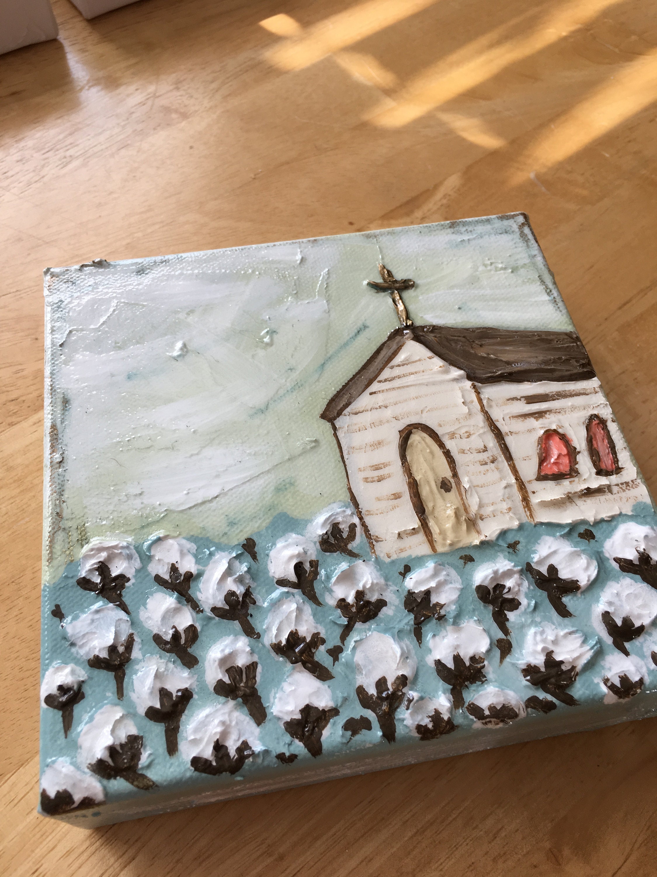 Church Painting Raised Painting Original Art Thick Canvas - Etsy