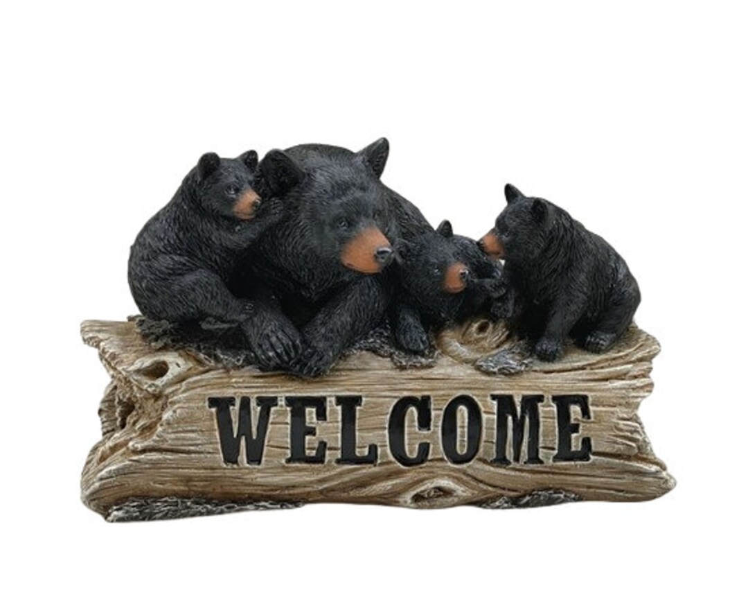 10 Black Bear Family Welcome Sign Guest Greeter - Etsy