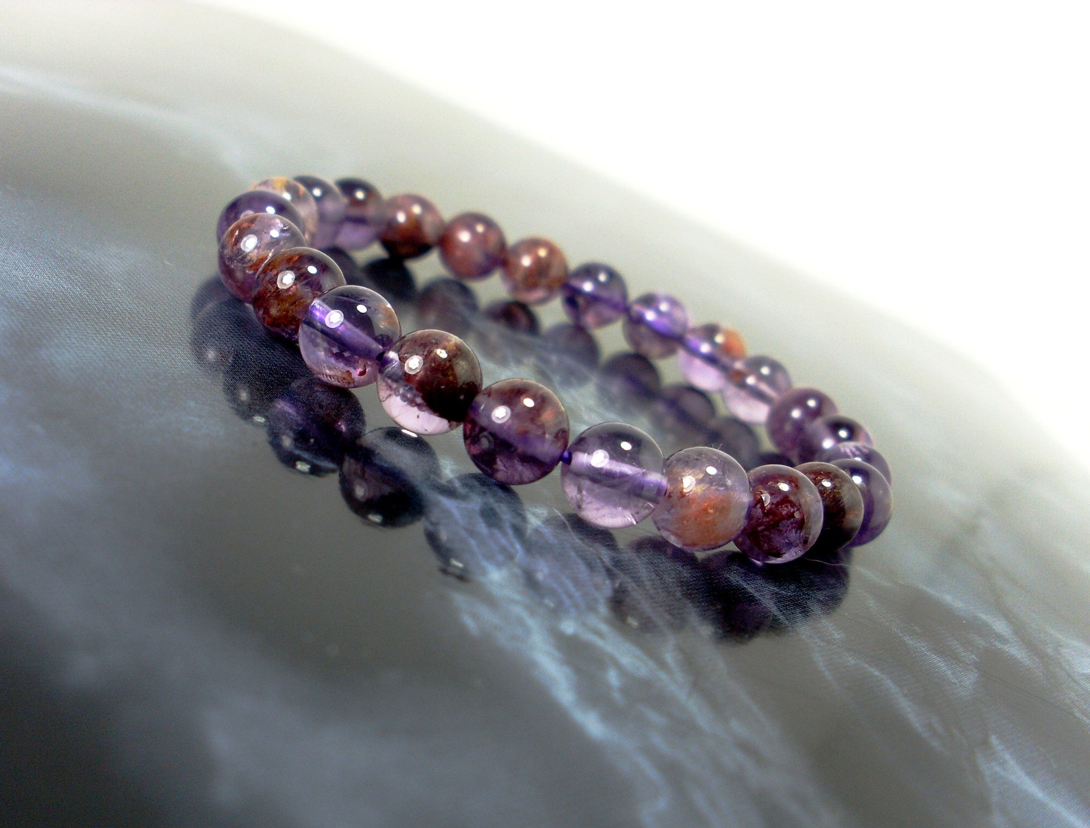 Chlorite Phantom Quartz Bracelet 8mm Natural Gemstone Beads - Etsy Canada