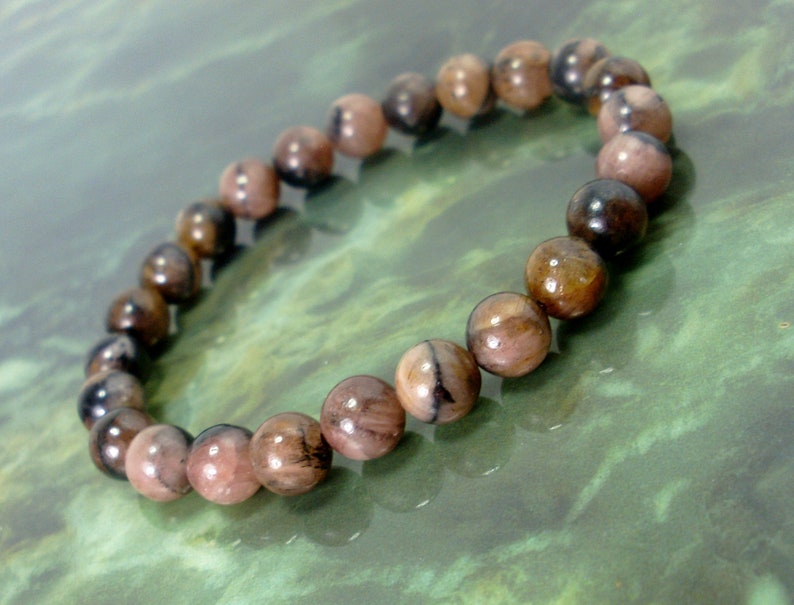 Andalusite Chiastolite Bracelet 8mm Natural Gemstone - Etsy