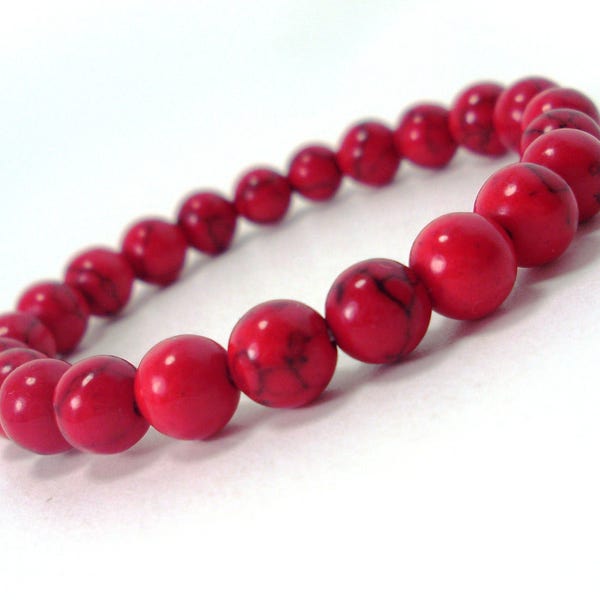 Red Beaded Bracelet - Etsy