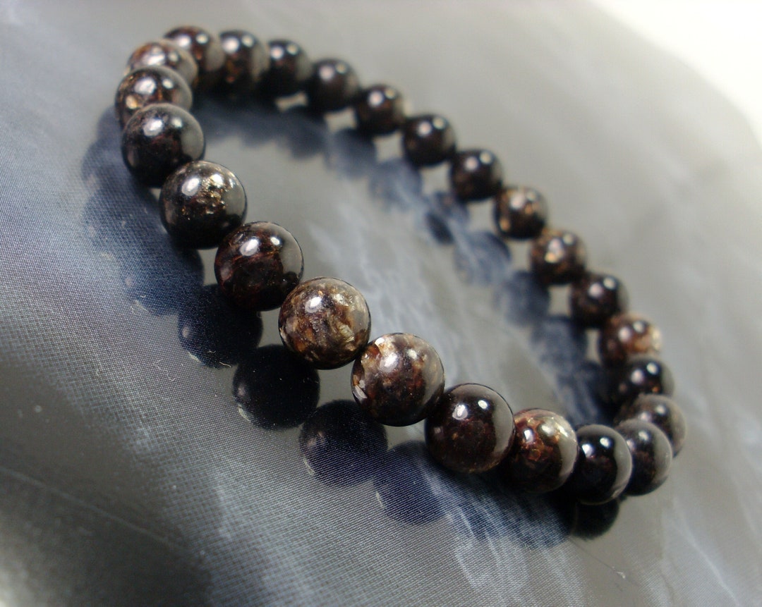 Rare Biotite Bracelet 8mm or 6mm, Natural Gemstone Bracelet, Biotite ...