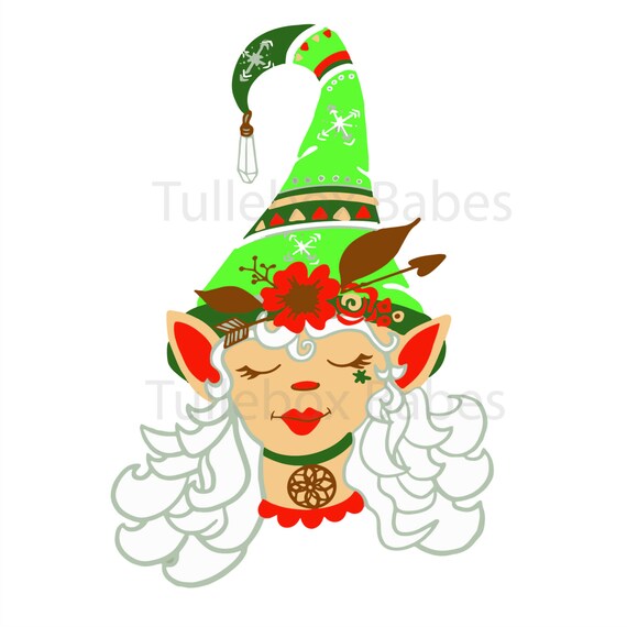 Boho Christmas Elf Fairy Girl SVG PNG | Etsy